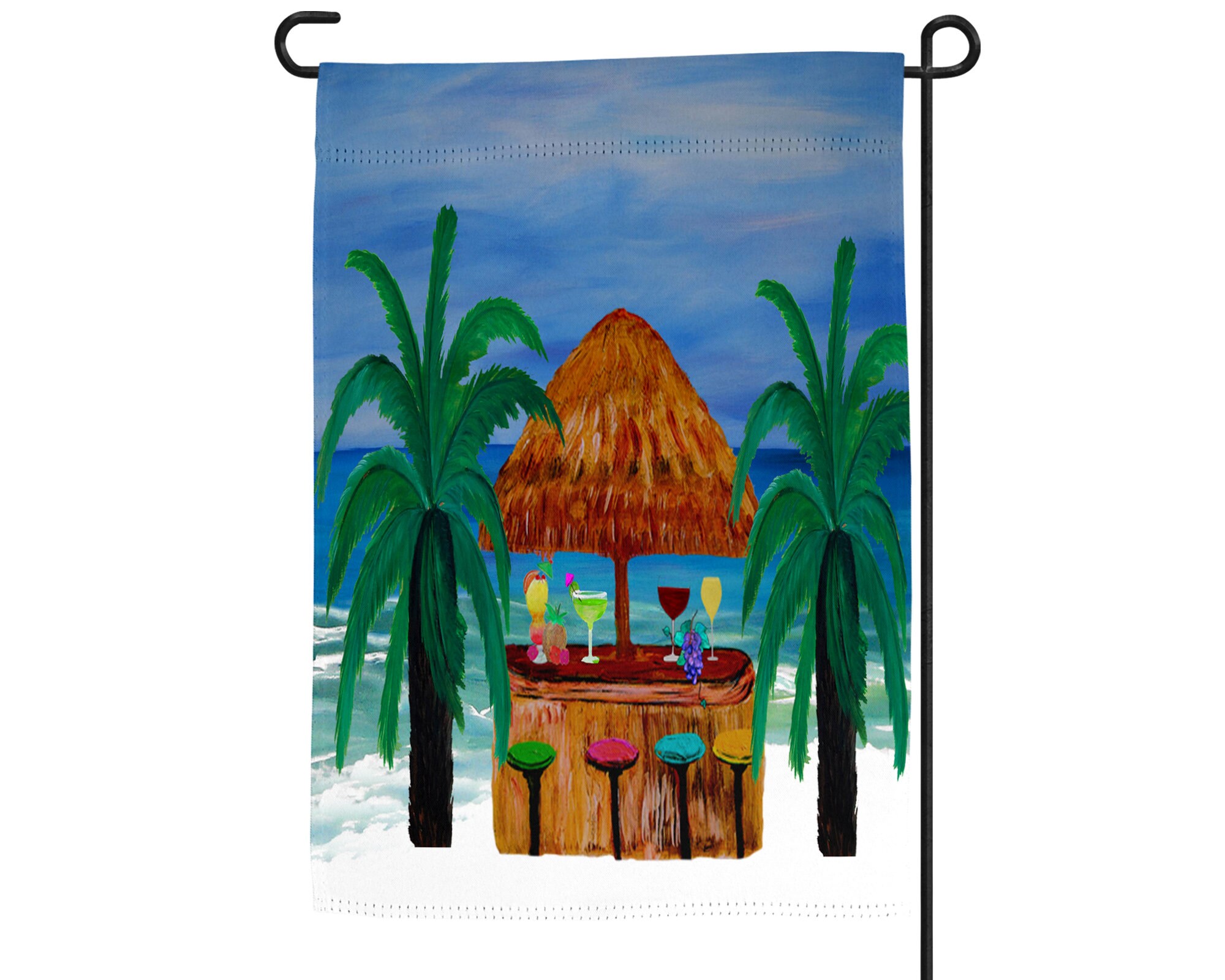 Tropical Tiki Beach Bar Home Yard Garden or House Flag With My - Etsy