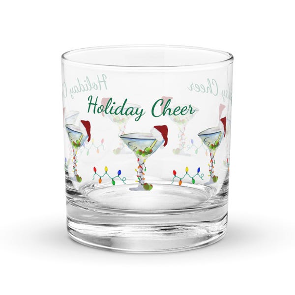 Christmas Holiday Martini Glass - Etsy