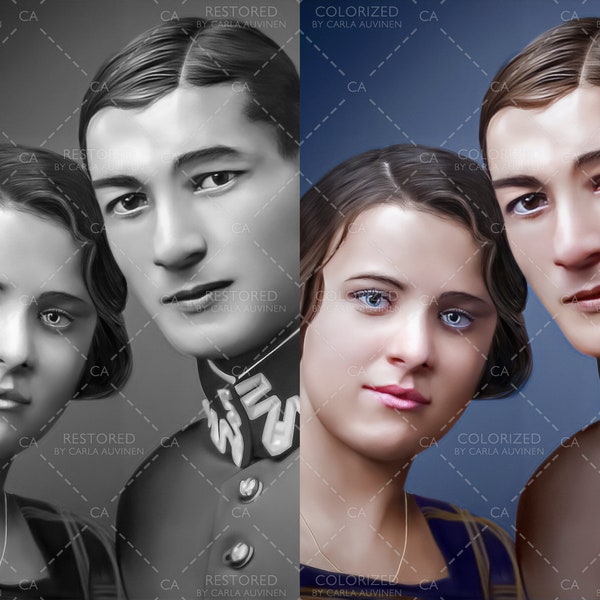 Colorized Black and White Photo - Etsy
