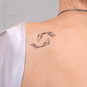 Koi Fish Tattoo-fish Couple Temporary Tattoo-small Fish Tattoo-two Fish ...