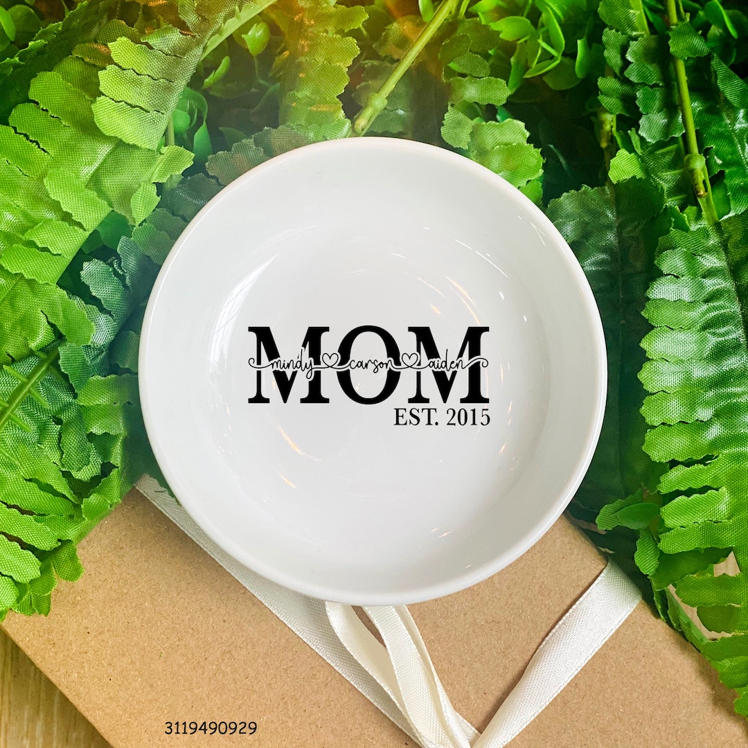 Custom Jewelry Dish-custom Mom Est-mom Designs With Names-names on Mom ...