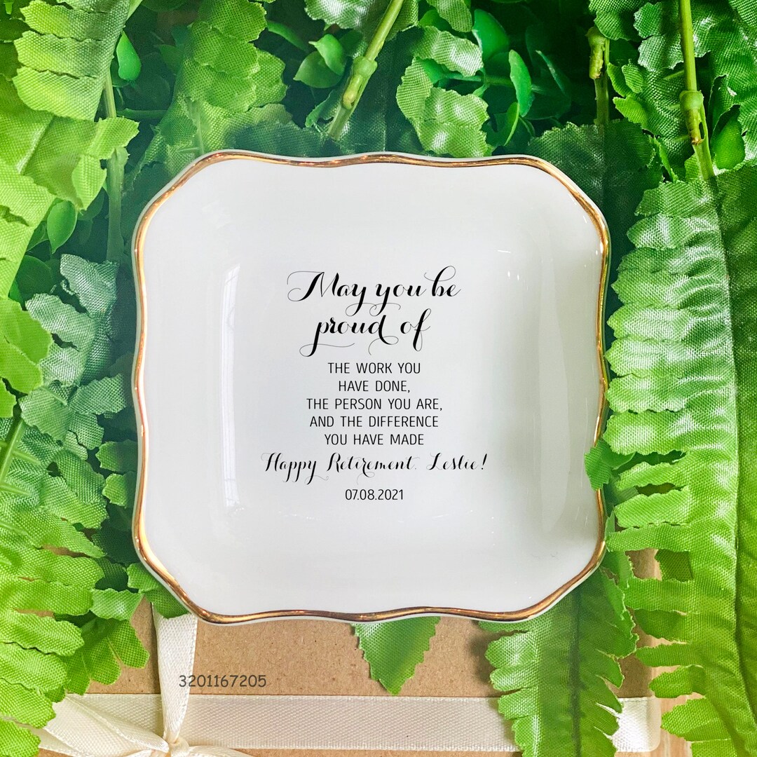 Happy Retirement Ring Dish-may You Be Proud of the Work You Have Done ...
