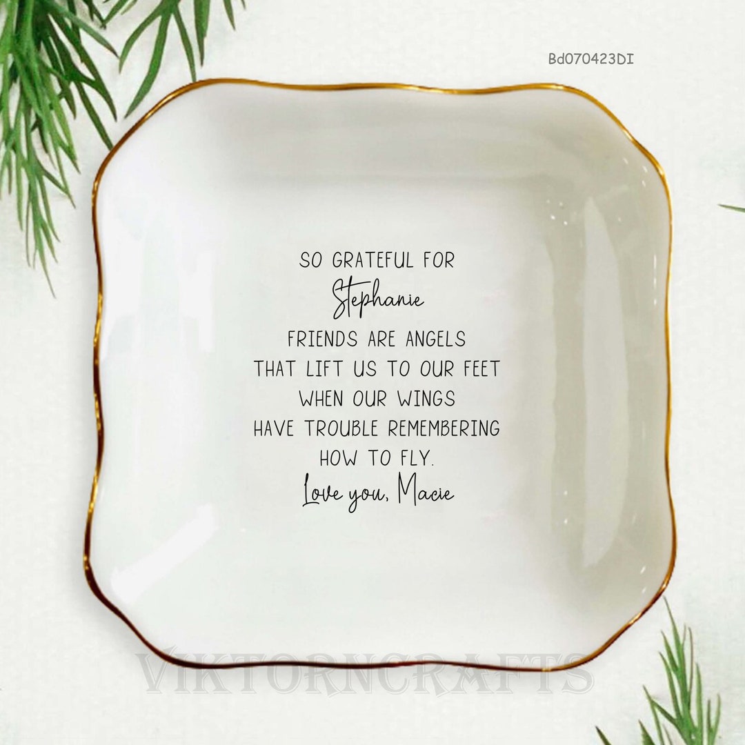 Friendship Ring Dish-friends Are Angels Trinket Dish-personalized ...
