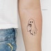 Tiny Ghost and Flowers Temporary Tattoo, Tiny Ghost Tattoo, Cute Ghost Tattoo for Halloween ...