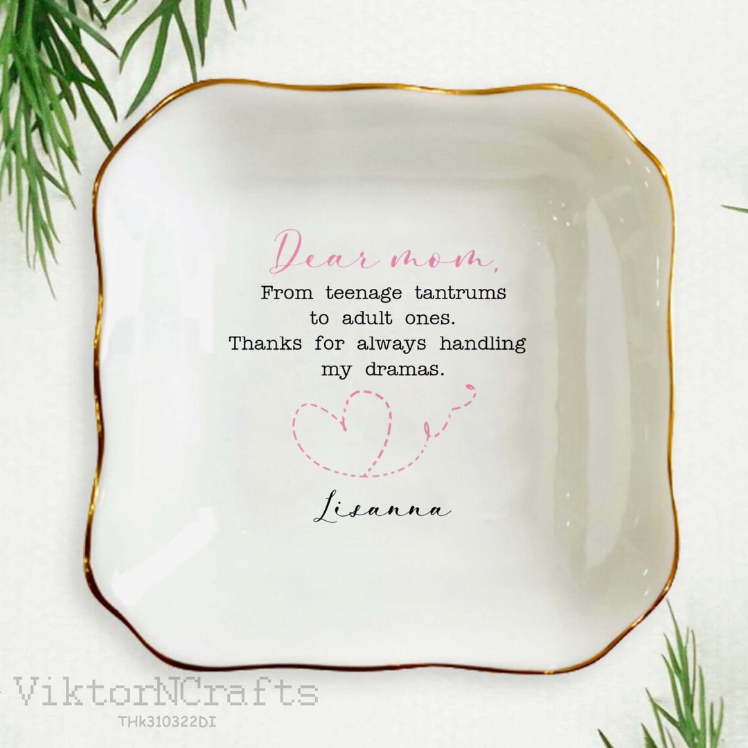 Dear Mom Trinket Tray, Funny Mom Gifts From College Kids, Custom Mom ...