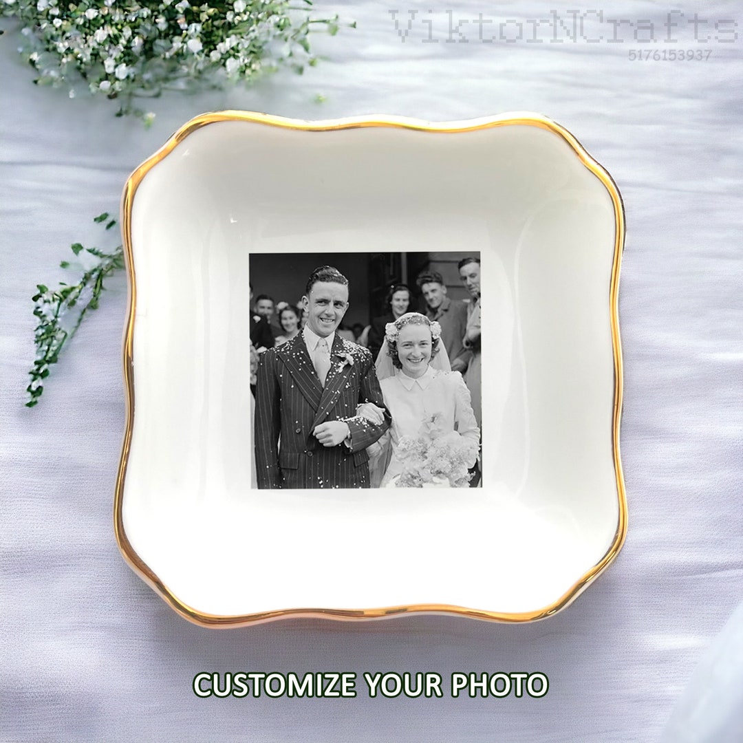 Custom Photo Trinket Dish, Personalized Wedding Keepsake Jewelry Dish, Memorial Gift - Etsy