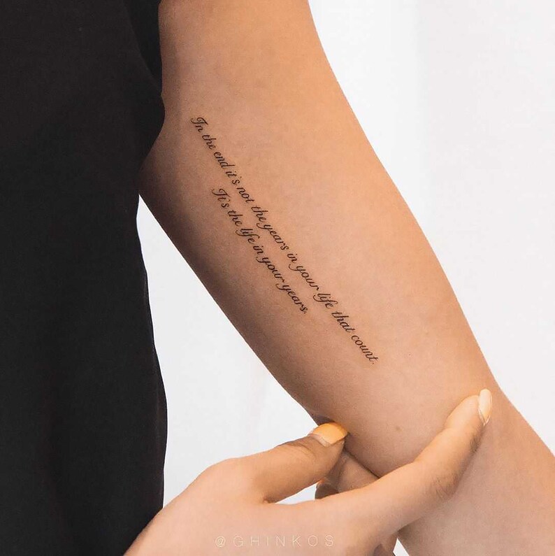 Realistic Inspiration Quote Temporary Tattoo Temporary Tattoo - Etsy