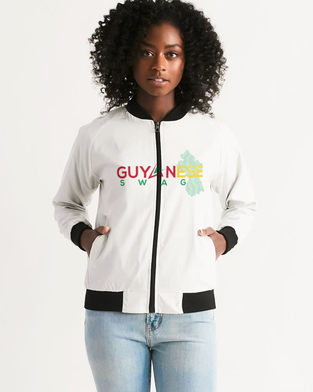 Guyanese Swag Guyana Map Women's Bomber Jacket - Etsy