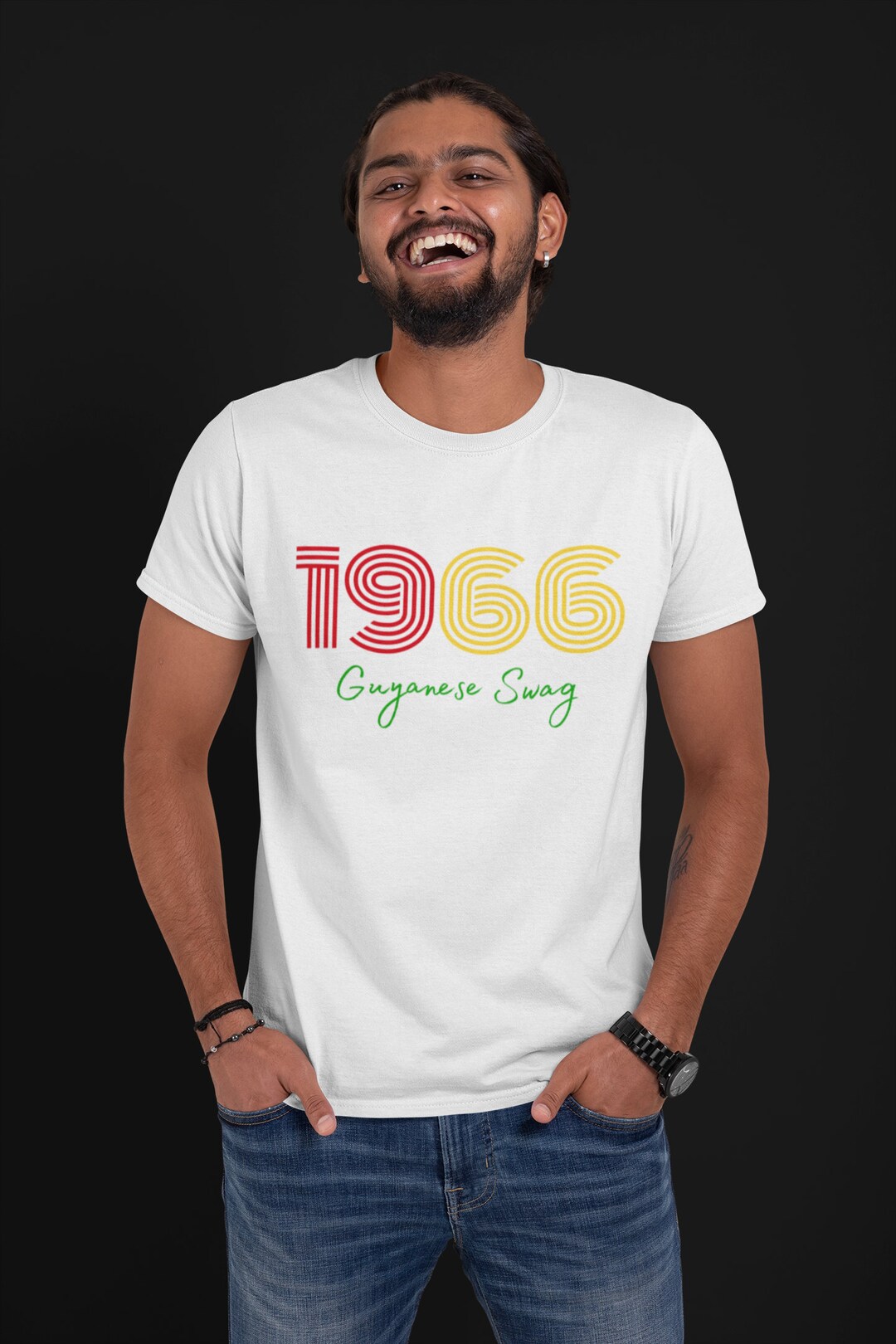 Guyanese Swag 1966 Guyana Independent Day Men's White Tee - Etsy