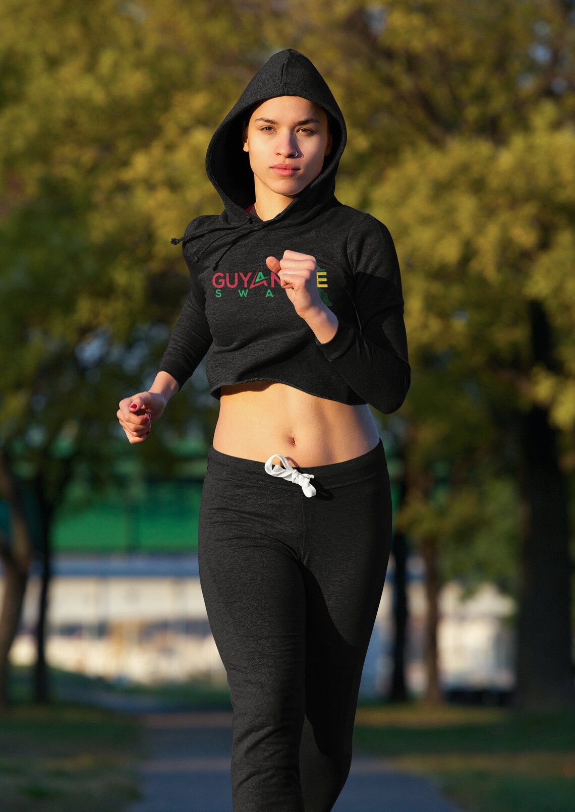 Guyanese Swag Guyana Map Women's Cropped Hoodie - Etsy