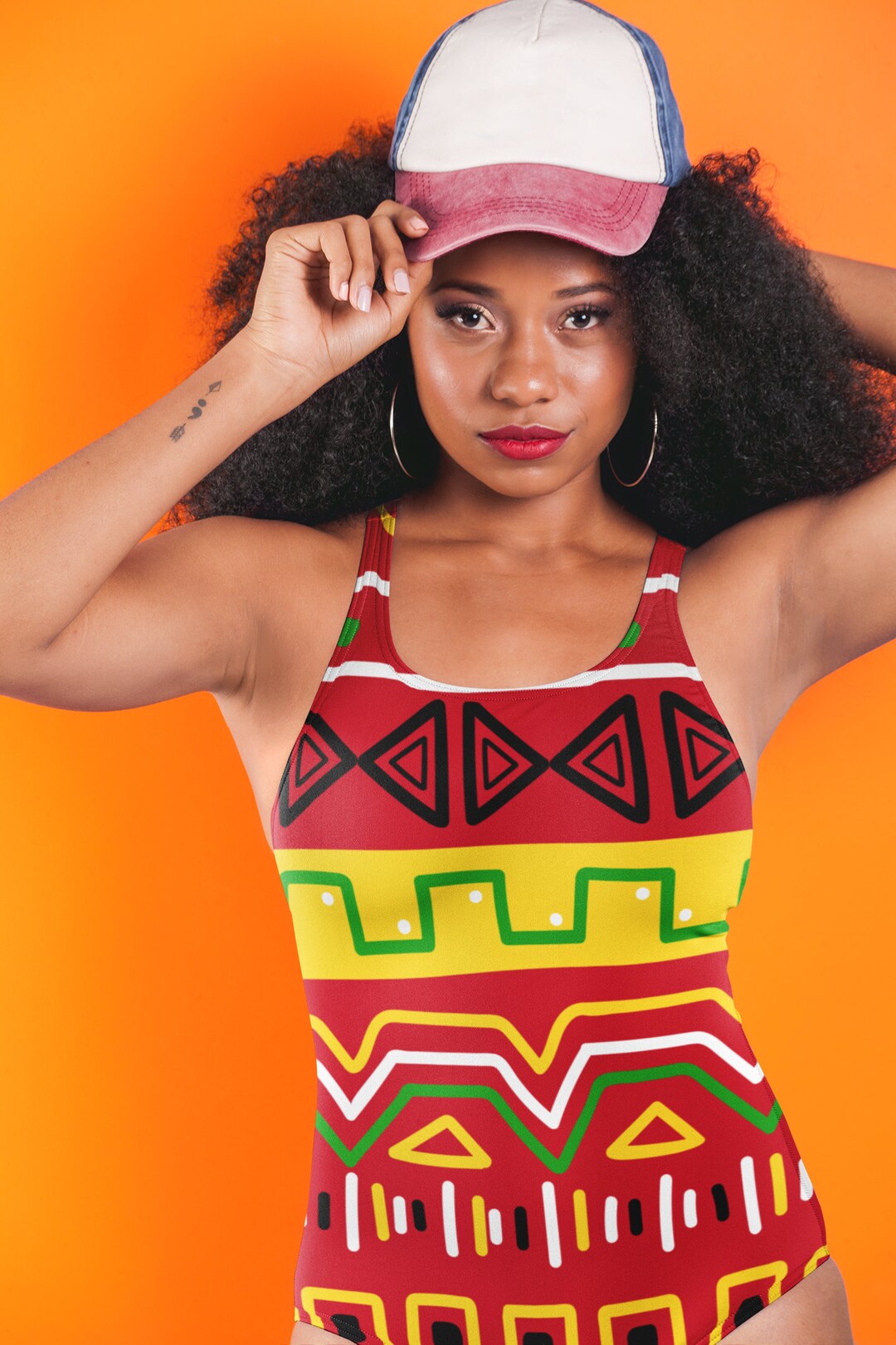 Guyanese Swag Triangle Women's One-piece Swimsuit, Tummy Control ...