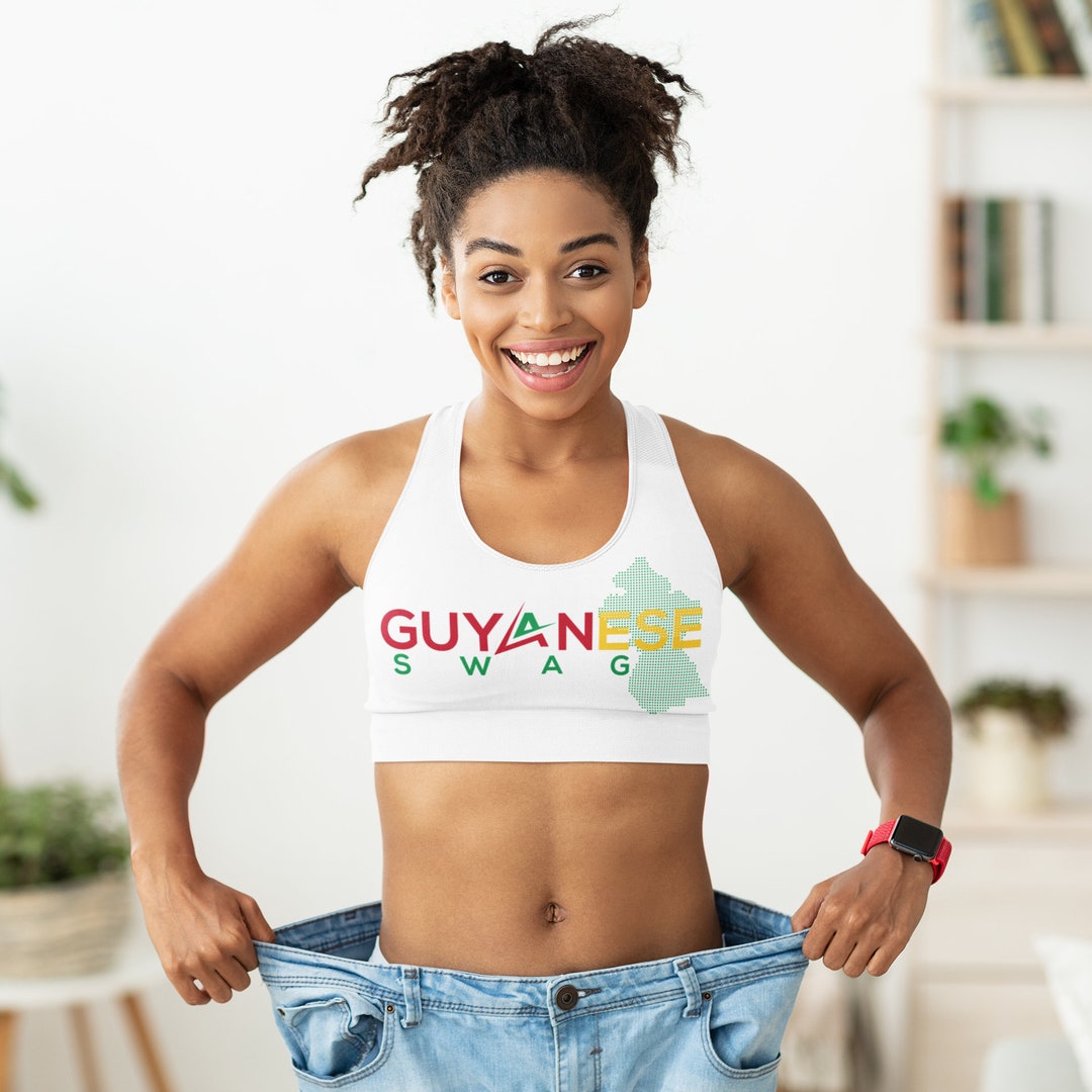 Guyanese Swag Guyana Map Women's Seamless Sports Bra - Etsy