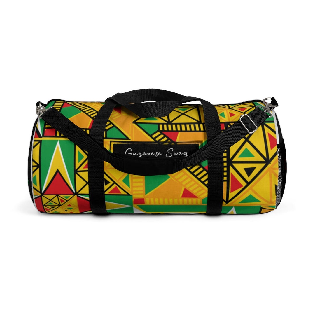 Guyanese Swag Duffel Bag: Tribal Print, Guyana Flag Design, Ethnic ...