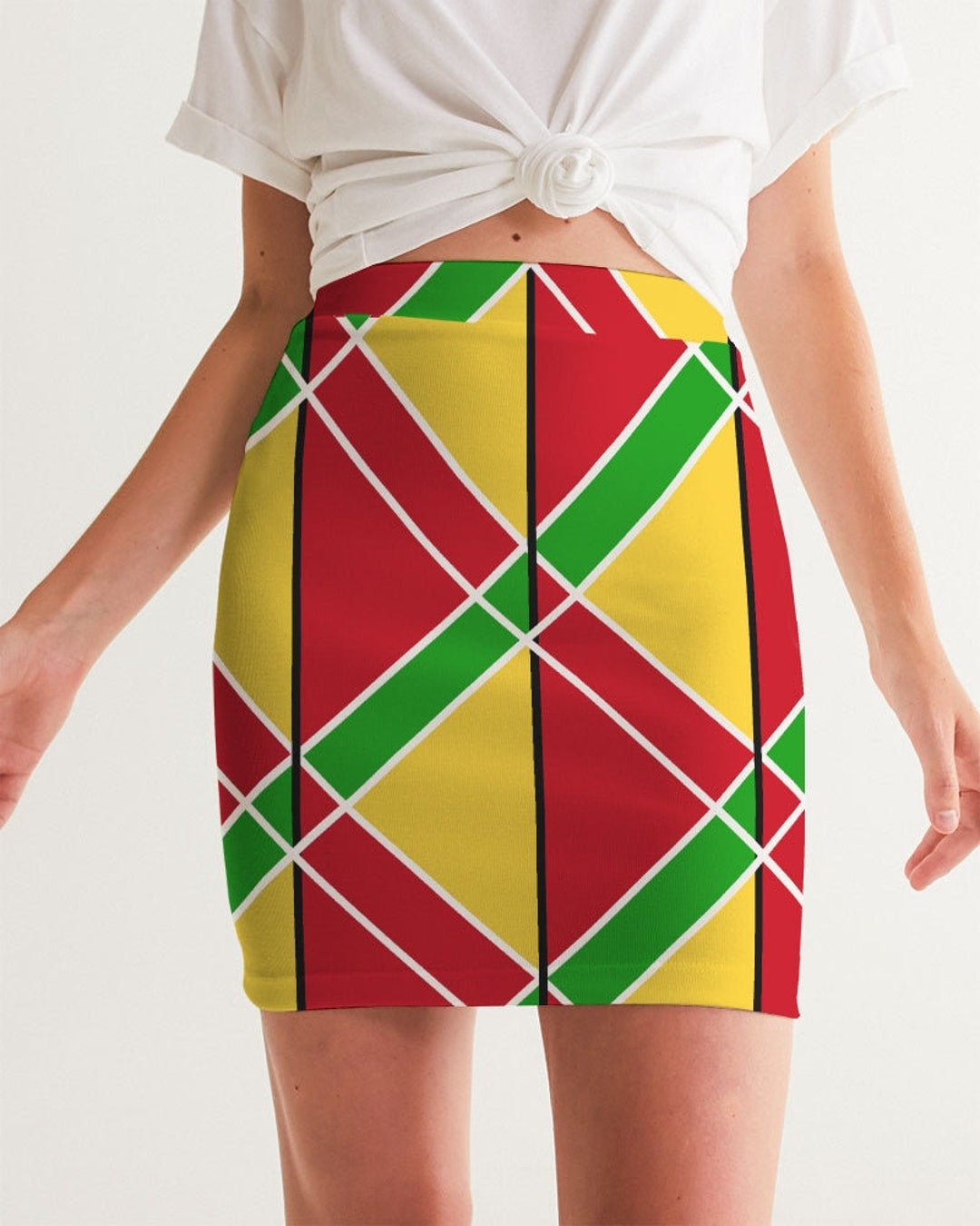 Guyanese Swag Ice Gold Green Women's Mini Skirt - Etsy