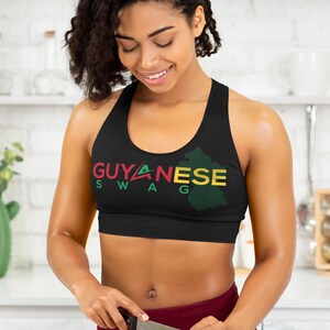 Guyanese Swag Guyana Map Women's Seamless Sports Bra - Etsy