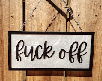 Resin F off Sign - Etsy