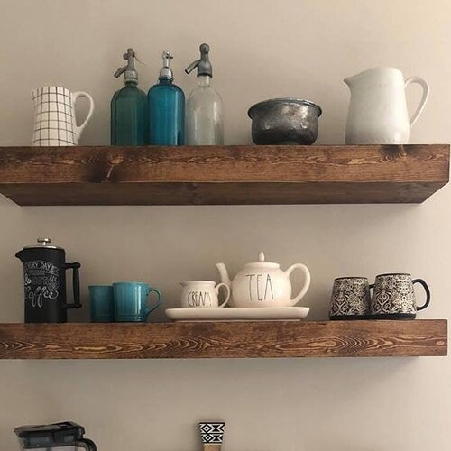 Solid Wood Floating Shelves free Shipping - Etsy