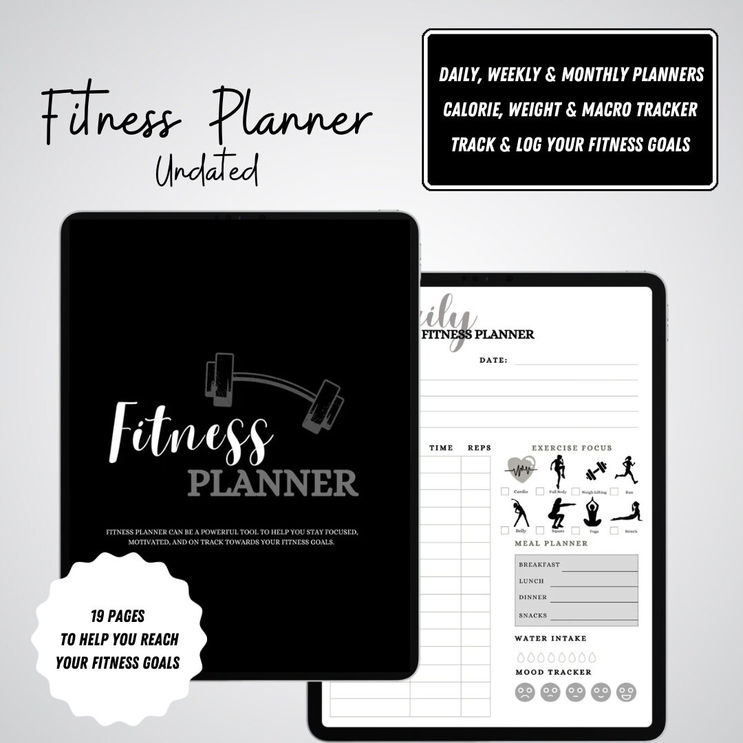 Digital Fitness Planner, Fitness Journal, Weight Loss Tracker, Wellness ...