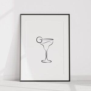 Margarita Cocktail Glass Line Art DIGITAL DOWNLOAD PRINT - Etsy