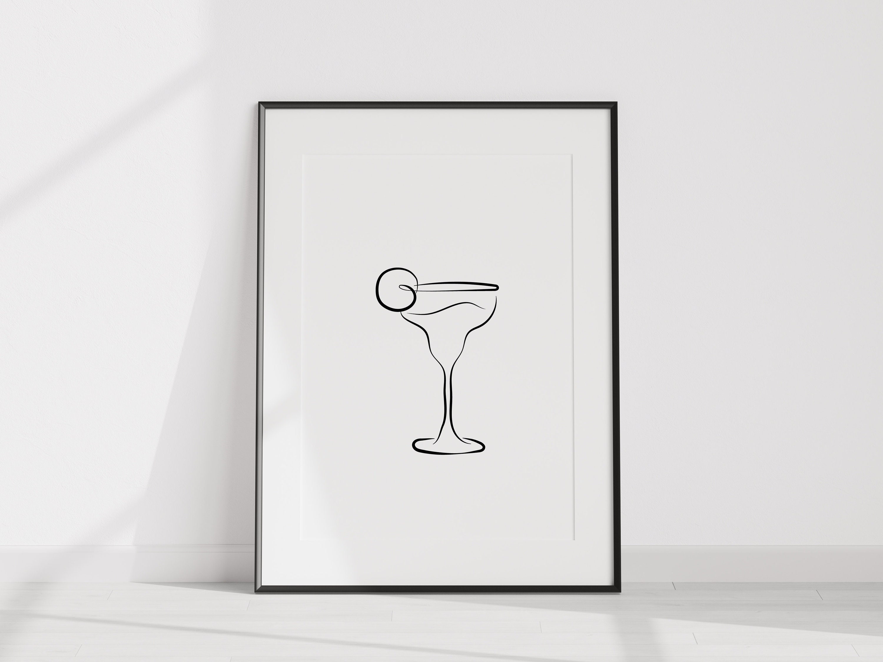 Margarita Cocktail Glass Line Art DIGITAL DOWNLOAD PRINT - Etsy