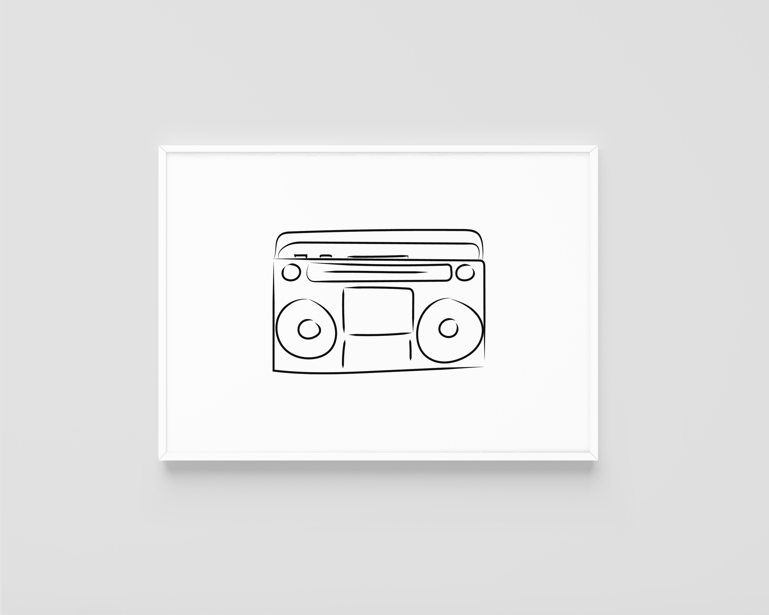 80s Boombox Drawing