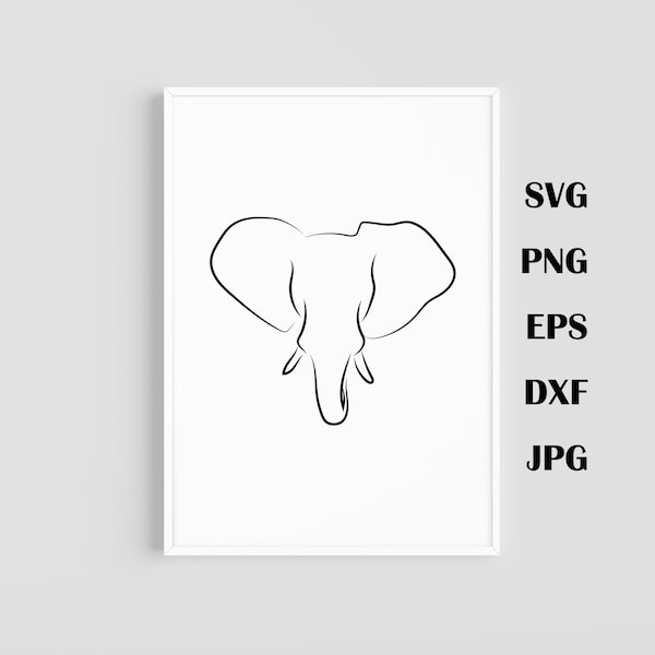 Elephant Line Art - Etsy
