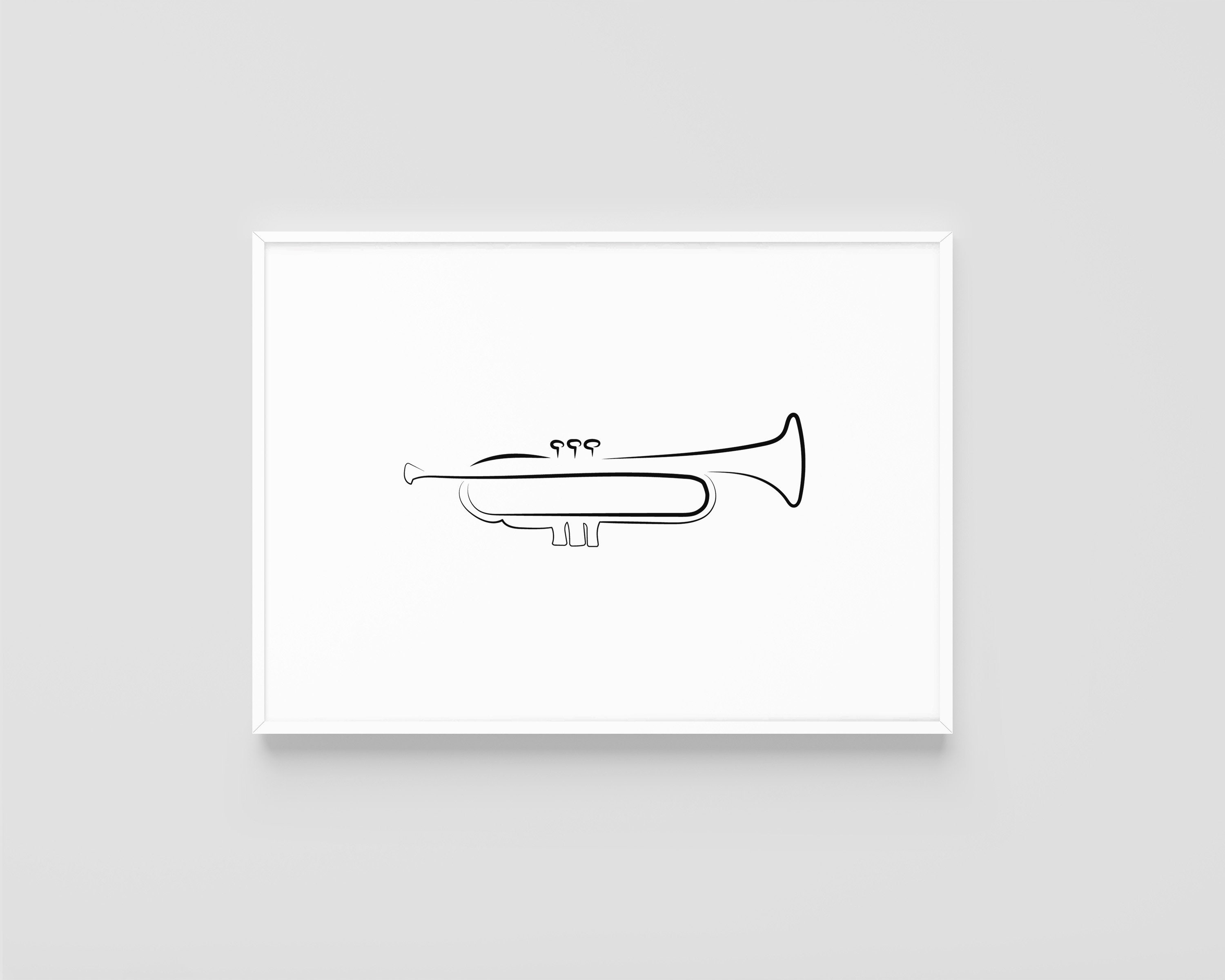 Trumpet Outline Tattoo