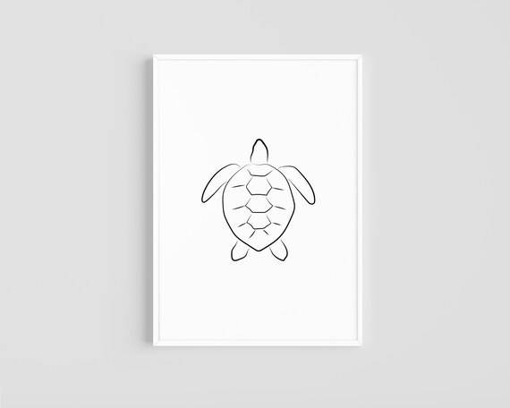 Simple Sea Turtle Outline