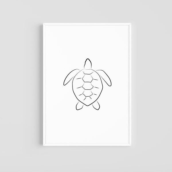 Turtle Drawing - Etsy