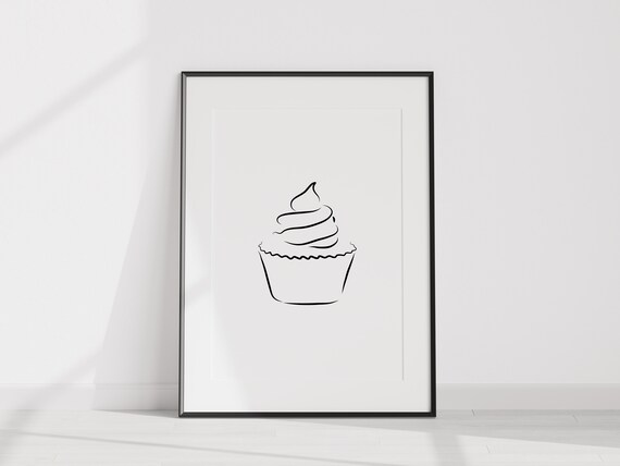 Cupcake Line Illustration