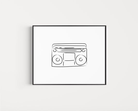 Simple Boombox Drawing