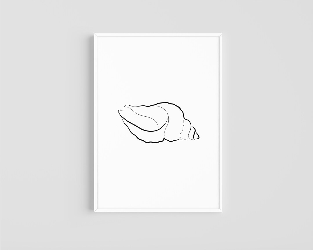 Ocean Conch Shell DIGITAL Download Print Line Drawing Sketch - Etsy
