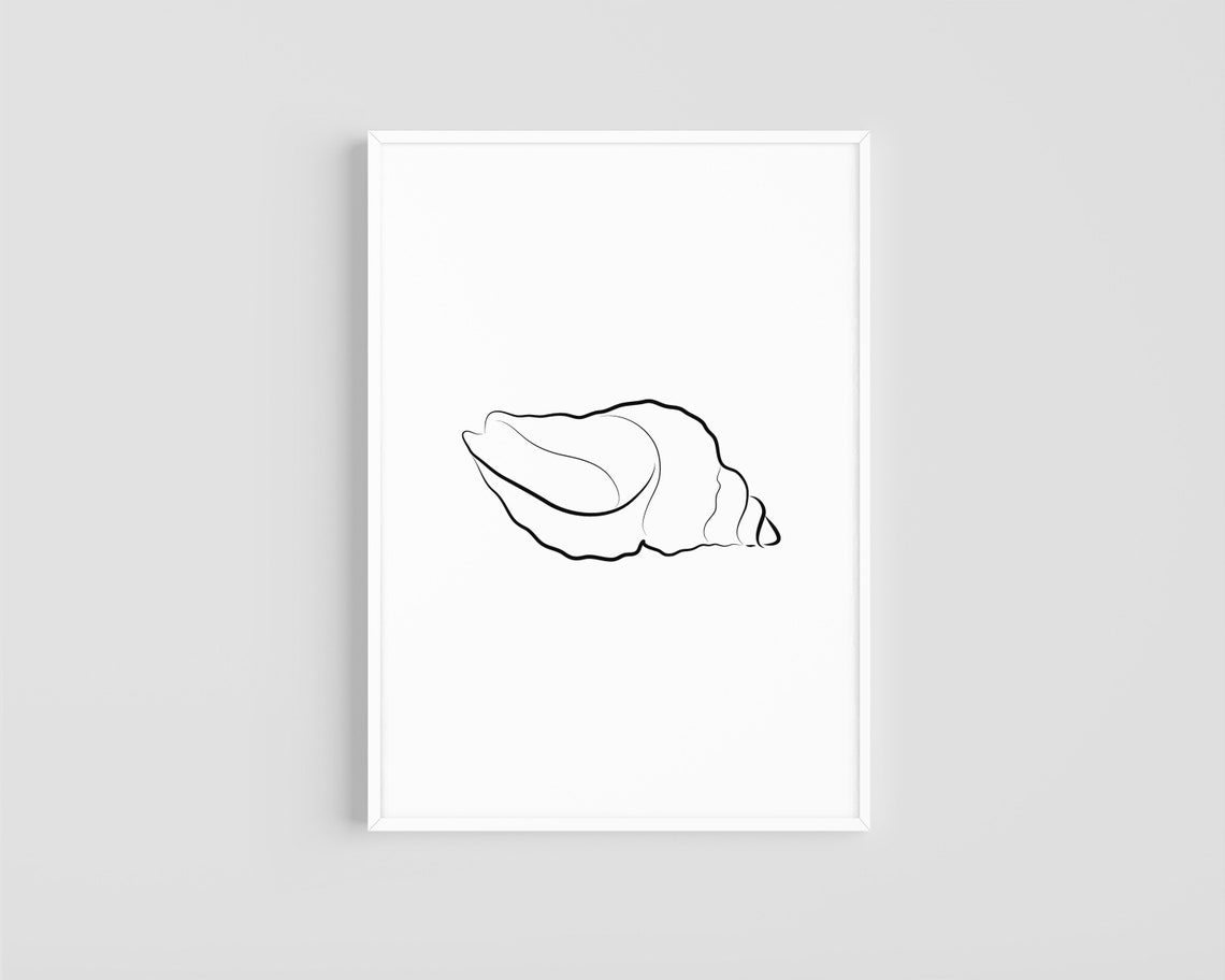 Ocean Conch Shell DIGITAL Download Print Line Drawing Sketch | Etsy