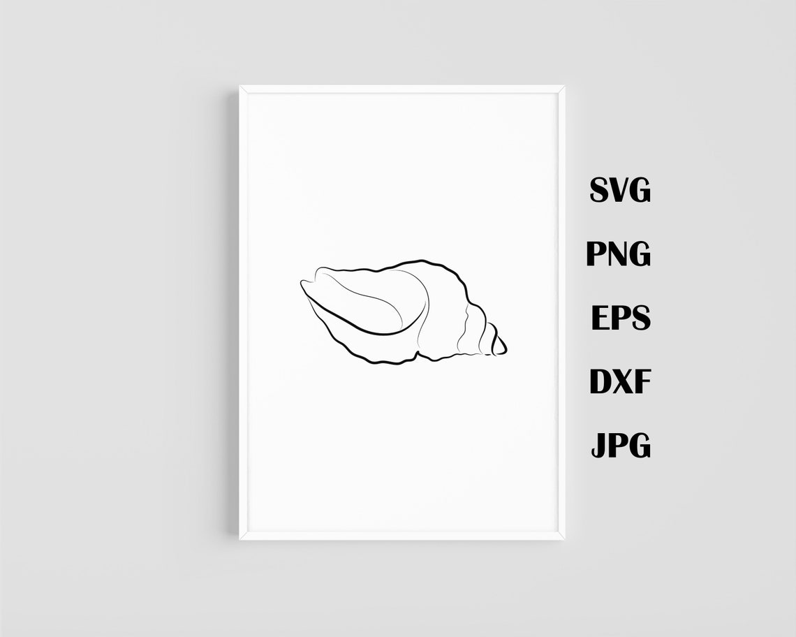 Ocean Conch Shell DIGITAL Download Print Line Drawing Sketch Minimal ...