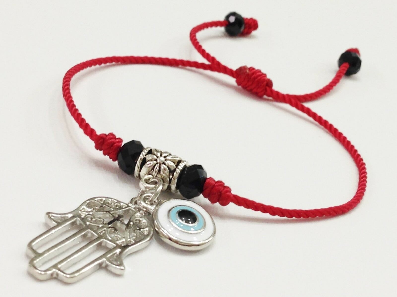 Pulsera Roja Con Mano De Fatima Y Ojo Turco Mal De Ojo Malas | Etsy