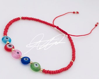 Pulsera Roja Para El Mal De Ojo Con Ojo De Tigre baby Red - Etsy