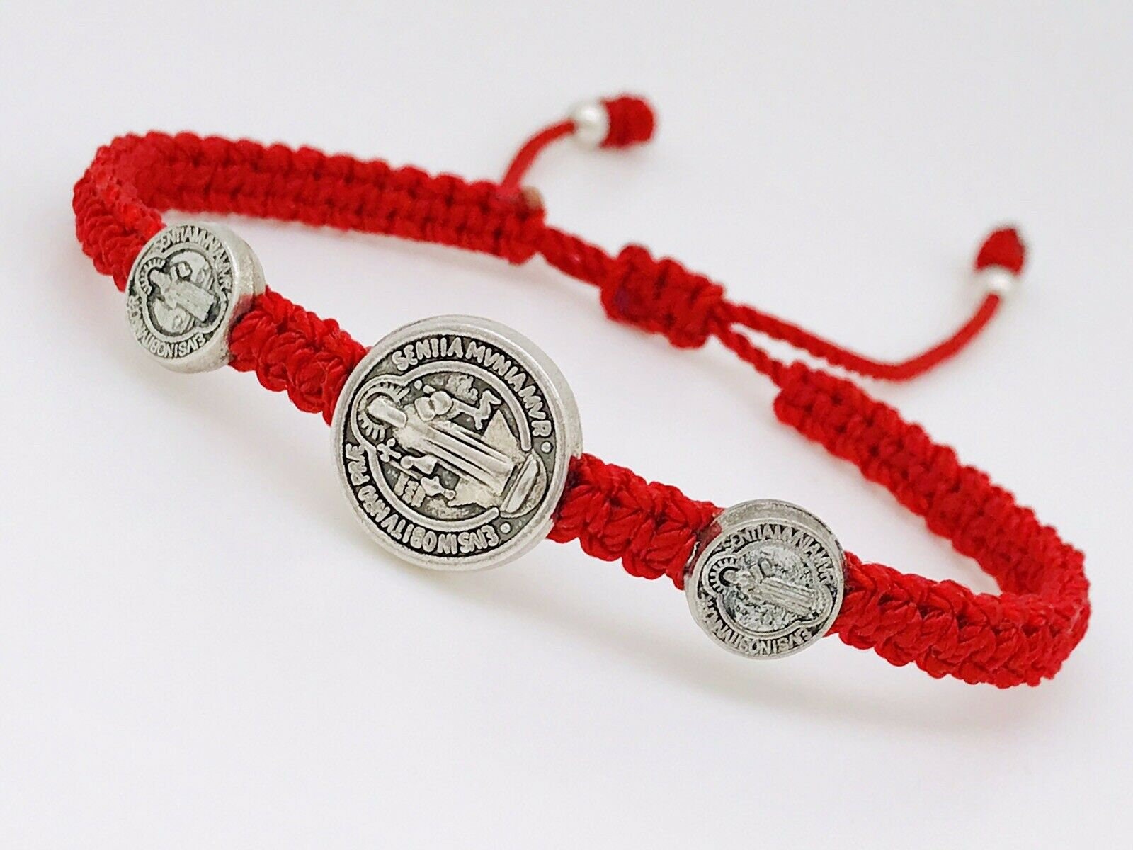 Pulsera Roja Con Medalla De San Benito Para Protección - Etsy
