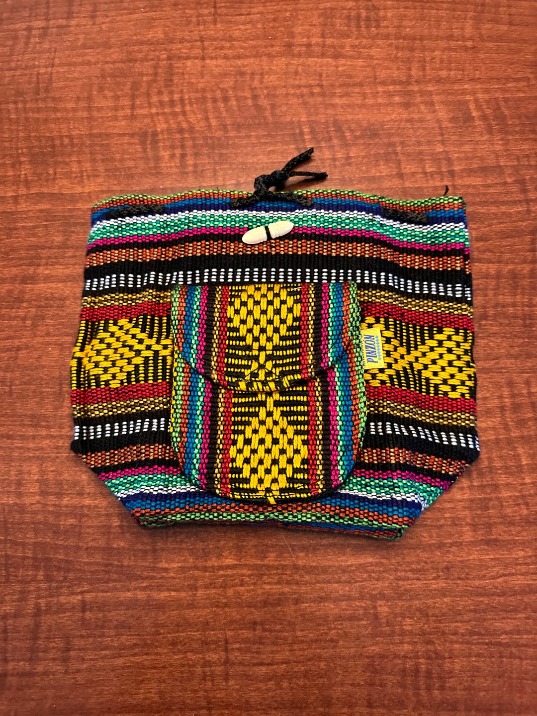 Yellow Mini Backpack With Multicolored Stripped Mini Mochila Amarilla ...