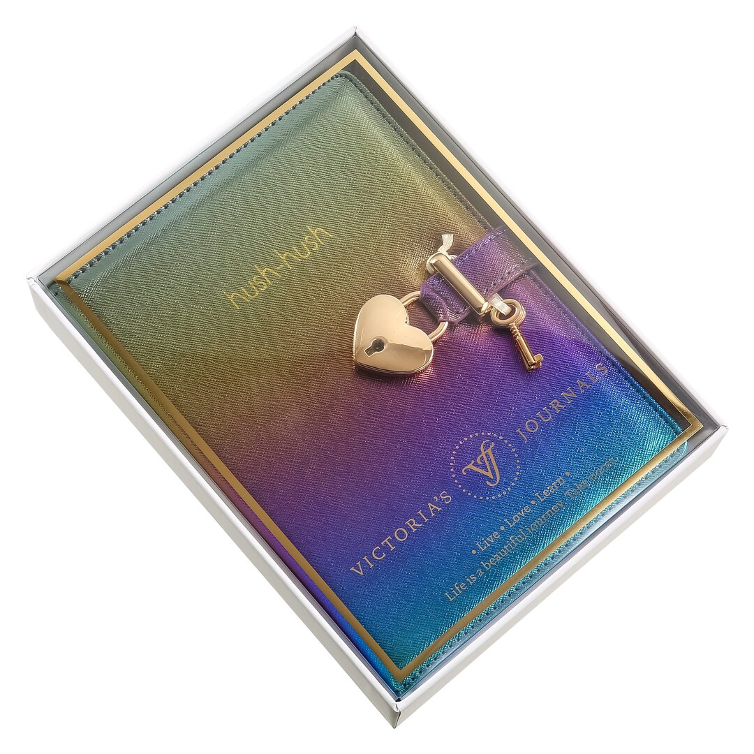 Heart Lock Diary for Girls With Key (iridescent Purple) - Etsy