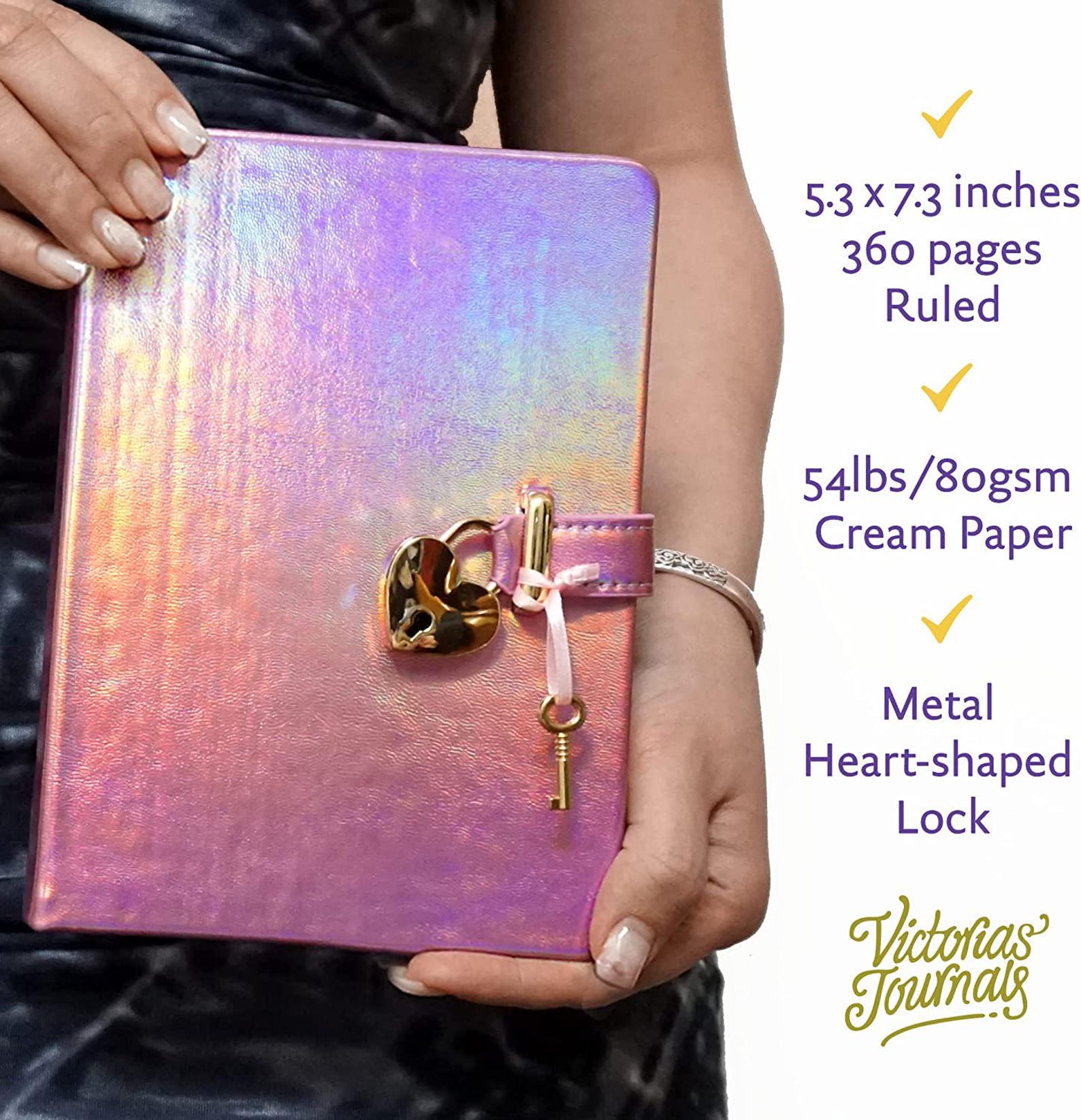 Heart Lock Diary for Girls With Key (metallic Pink) - Etsy