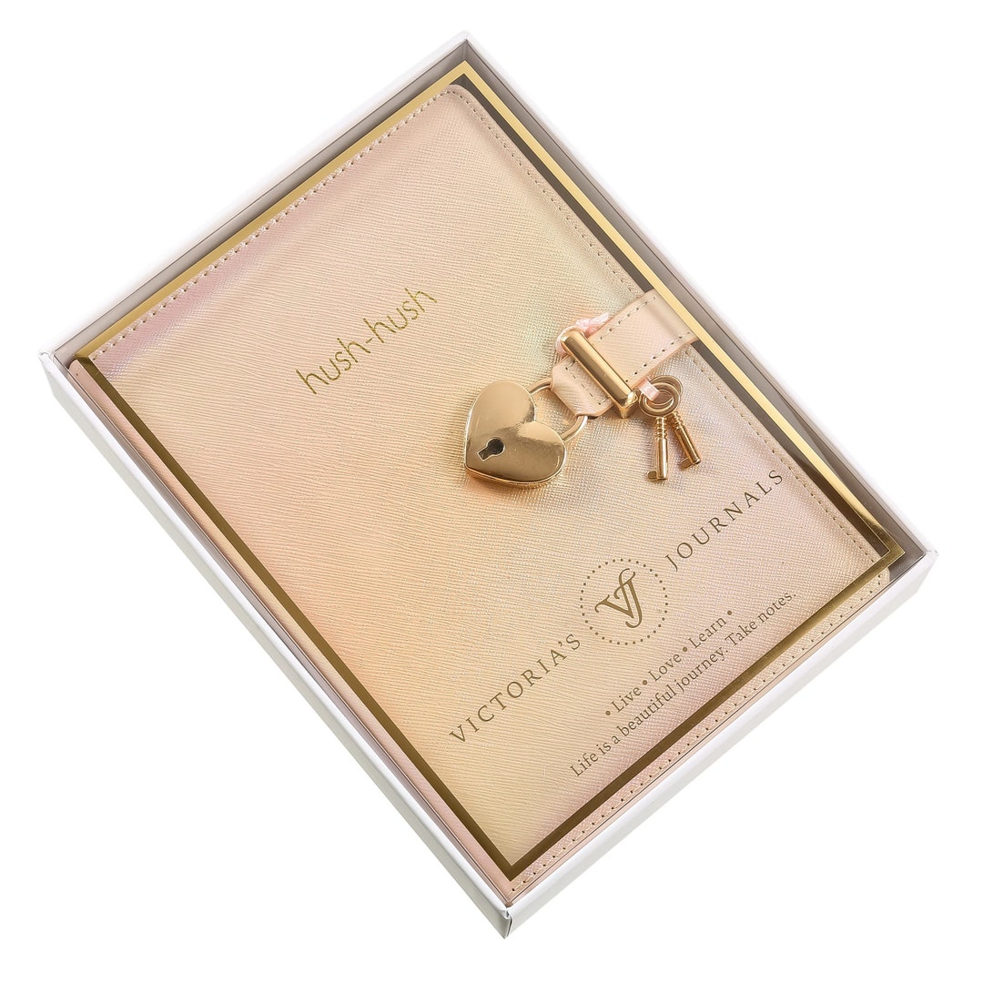 Heart Lock Diary for Girls With Key iridescent Gold - Etsy