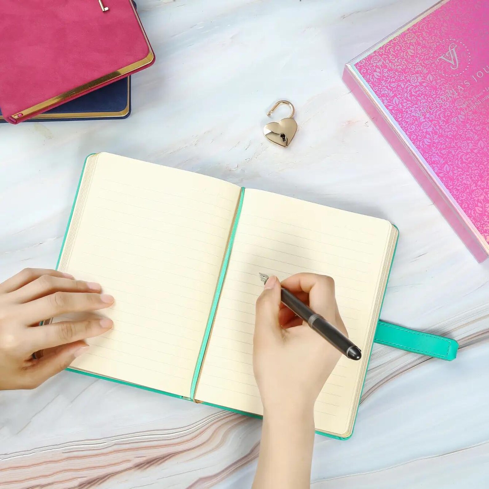 Heart Lock Diary for Girls With Key (metallic Pink) - Etsy