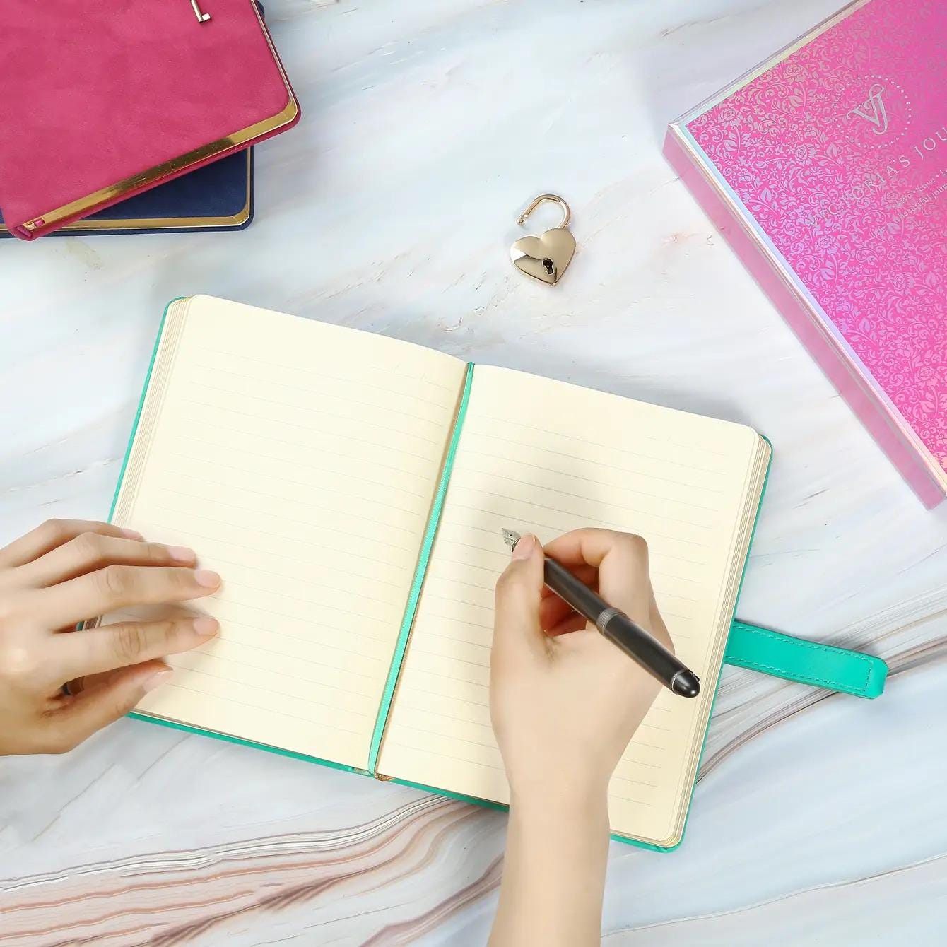 Heart Lock Diary for Girls With Key (metallic Pink) - Etsy