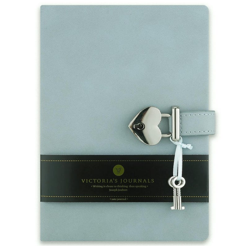 Heart Lock Journal: Pastel Blue Vegan Leather Diary With Key - Etsy