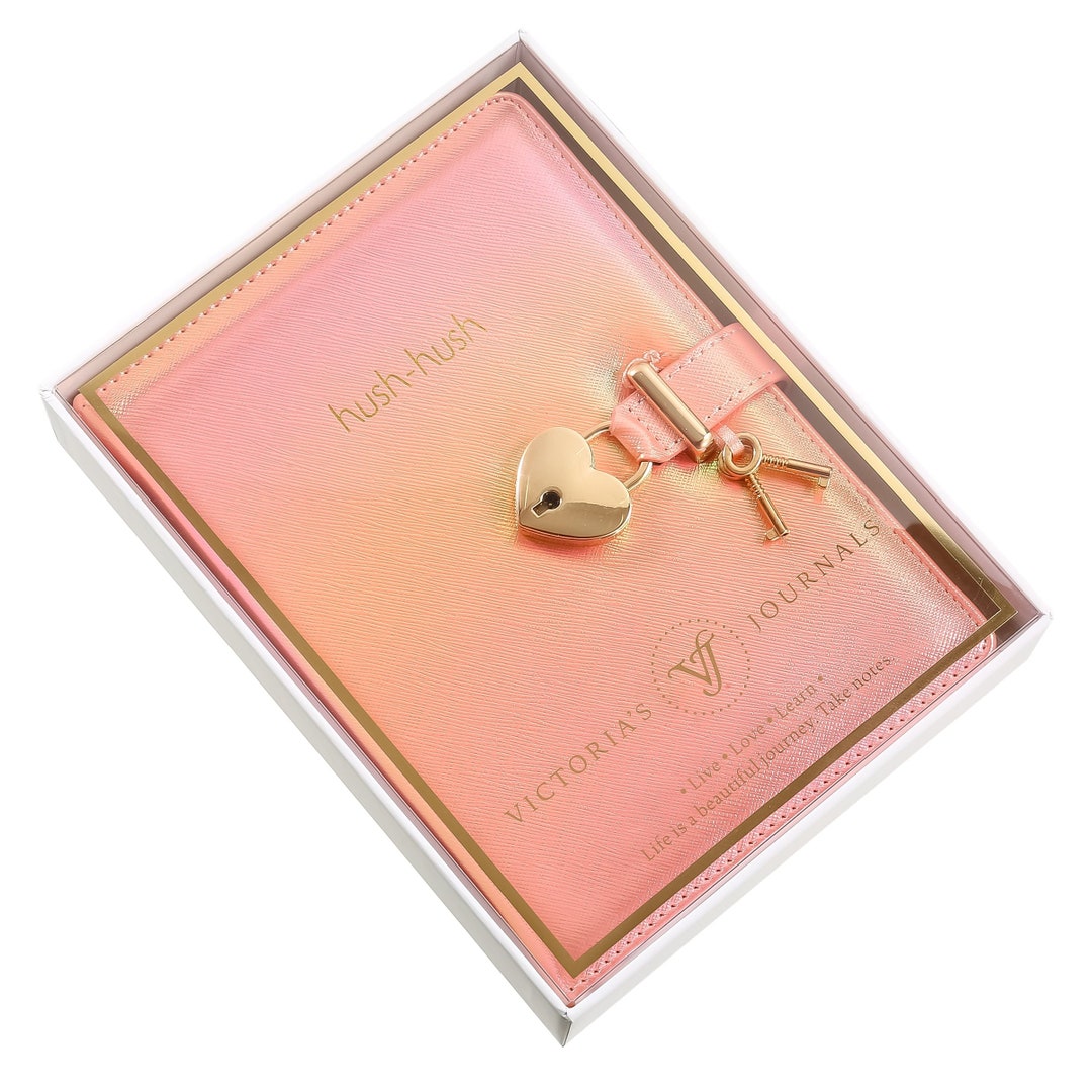 Heart Lock Diary for Girls With Key (iridescent Pink) - Etsy