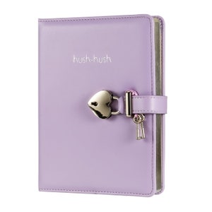 Heart Lock Journal for Girls With Pencil Case (pastel Lilac) - Etsy