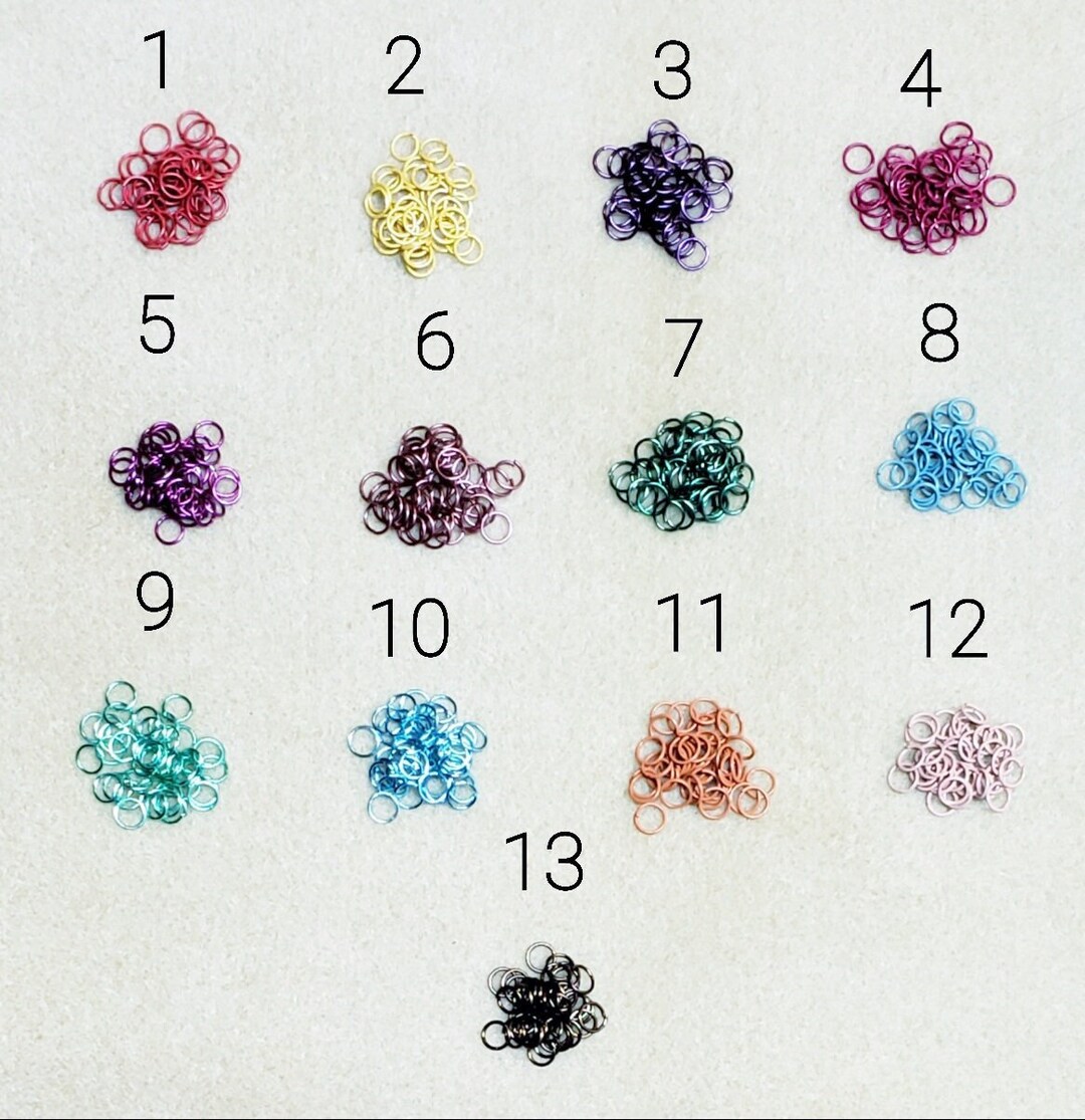 Multi COLORED JUMP RINGS 21 Gauge 6x0.7mm 4.6 Inner Diameter 40 Piece ...
