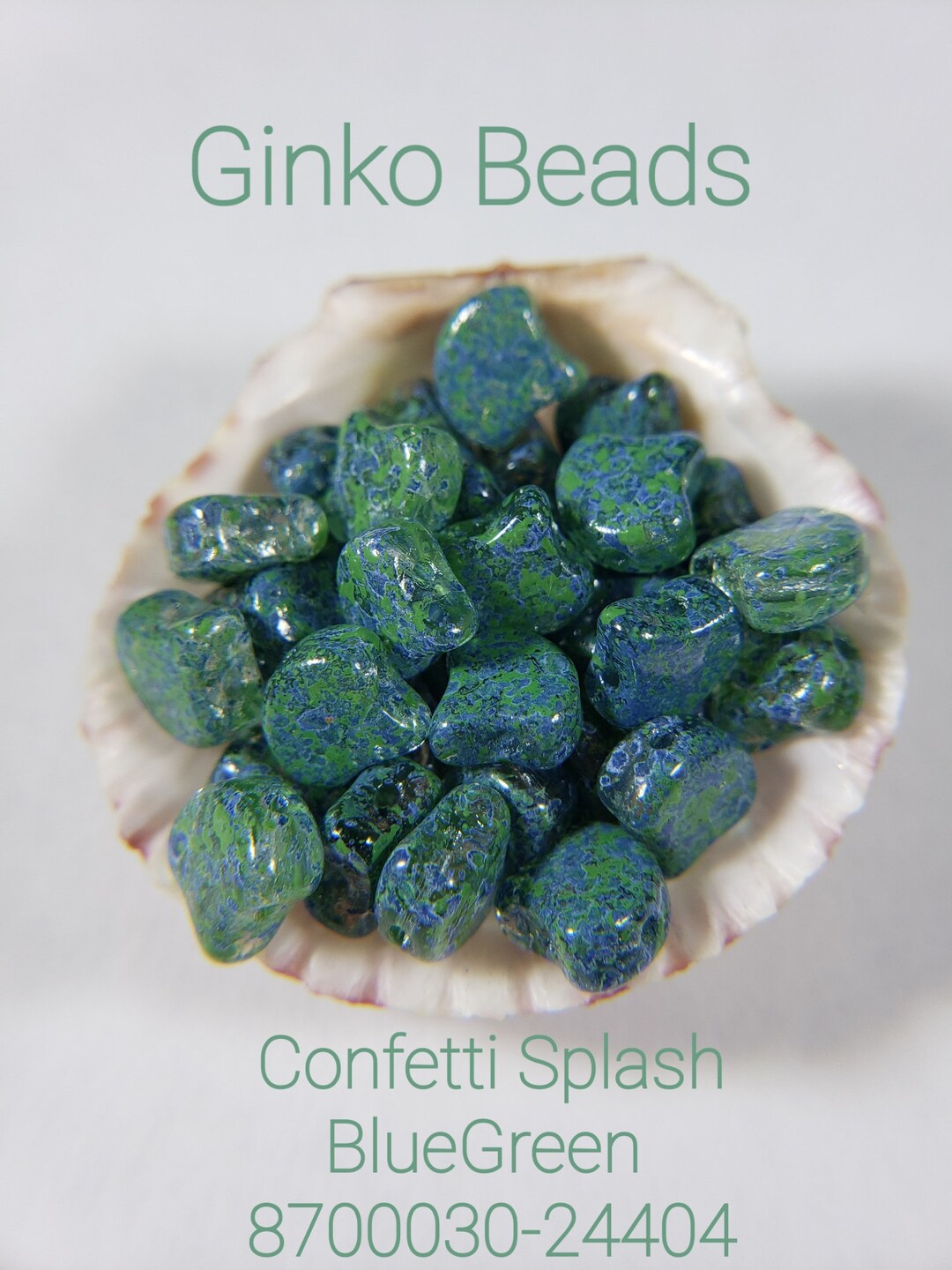 Confetti Splash Blue Green Perles Ginko en verre tchèque 75 - Etsy France