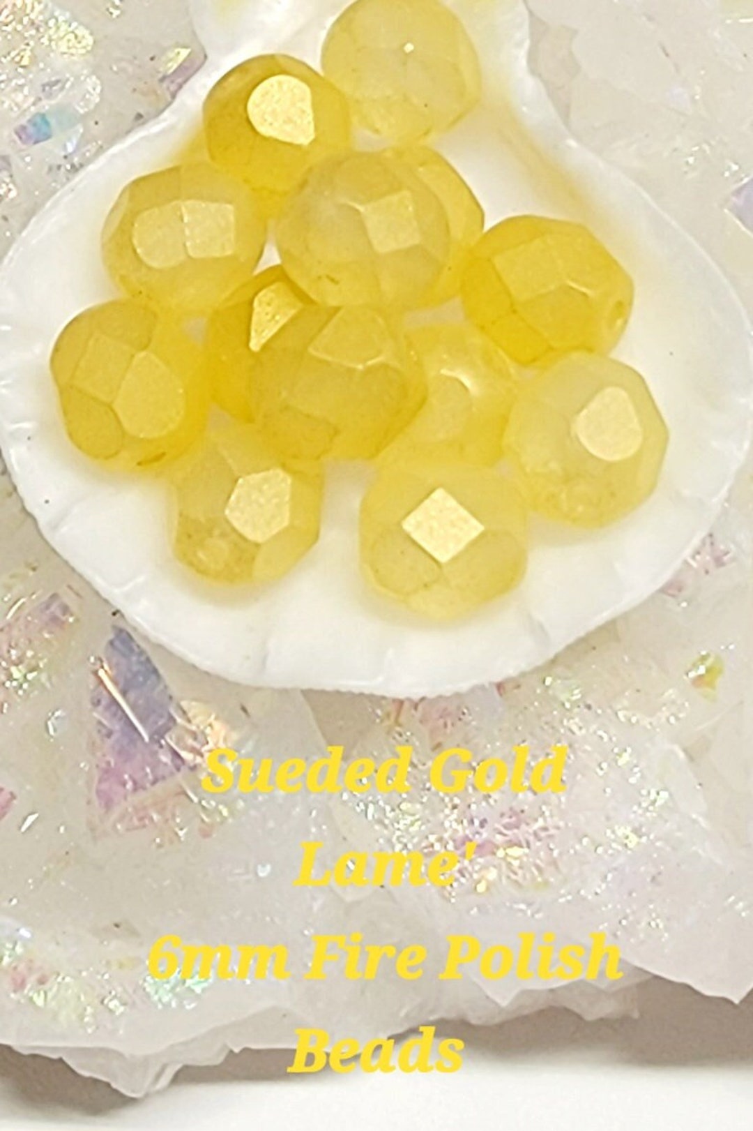 Sueded Gold Lame' Fire Polish Beads Premium Czech Glass 25 Bead Lots - Etsy