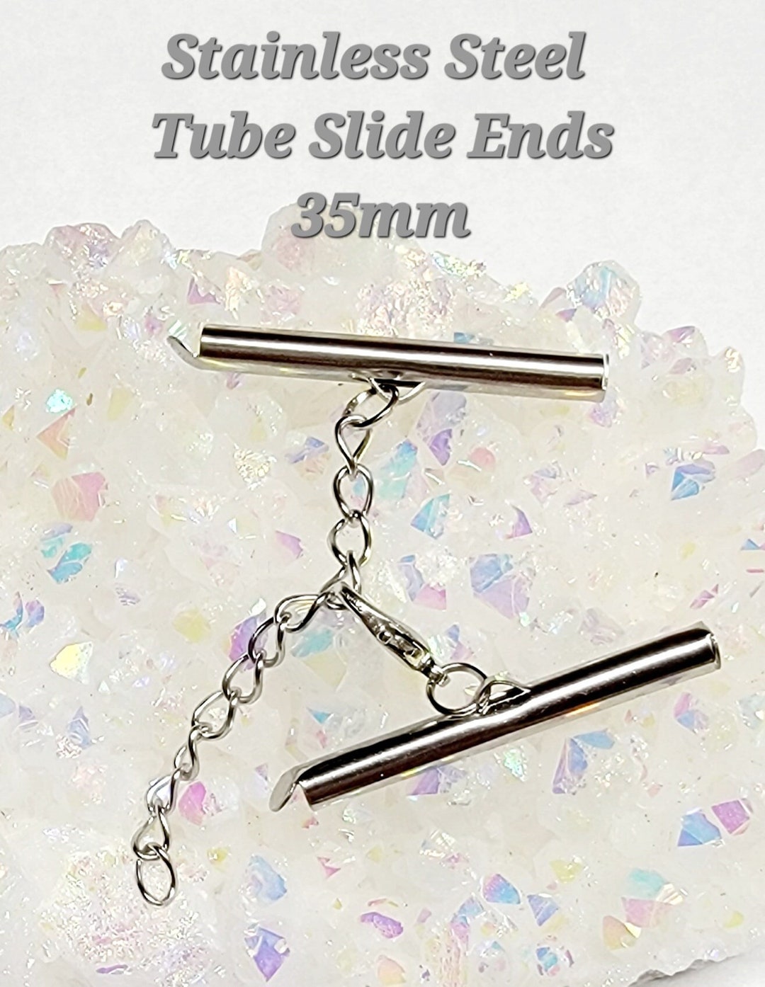 TUBE SLIDE ENDS Sets Stainless Steel Two Options 35mm and 40mm This ...